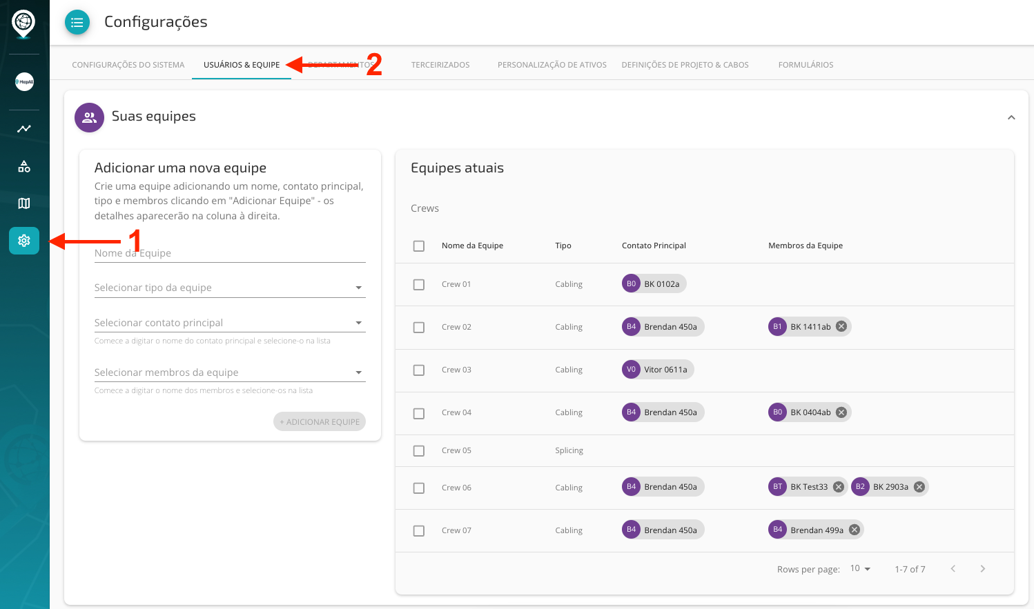 Como criar uma Equipe?